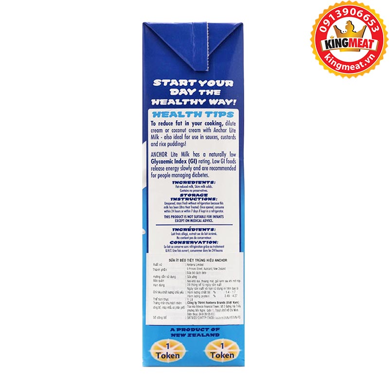 SỮA TƯƠI TIỆT TRÙNG ÍT BÉO ANCHOR - ANCHOR UHT LOW FAT FRESH MILK - HỘP ...